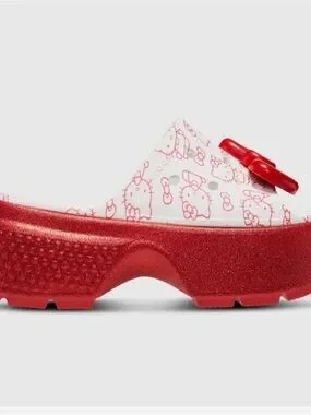 Hello Kitty | Shoes | Hello Kitty White And Hot Pink Glitter Platform ...